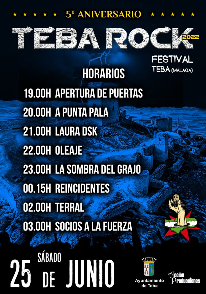 Teba Rock Festival anuncia los horarios de su V aniversario | Algo de Rock